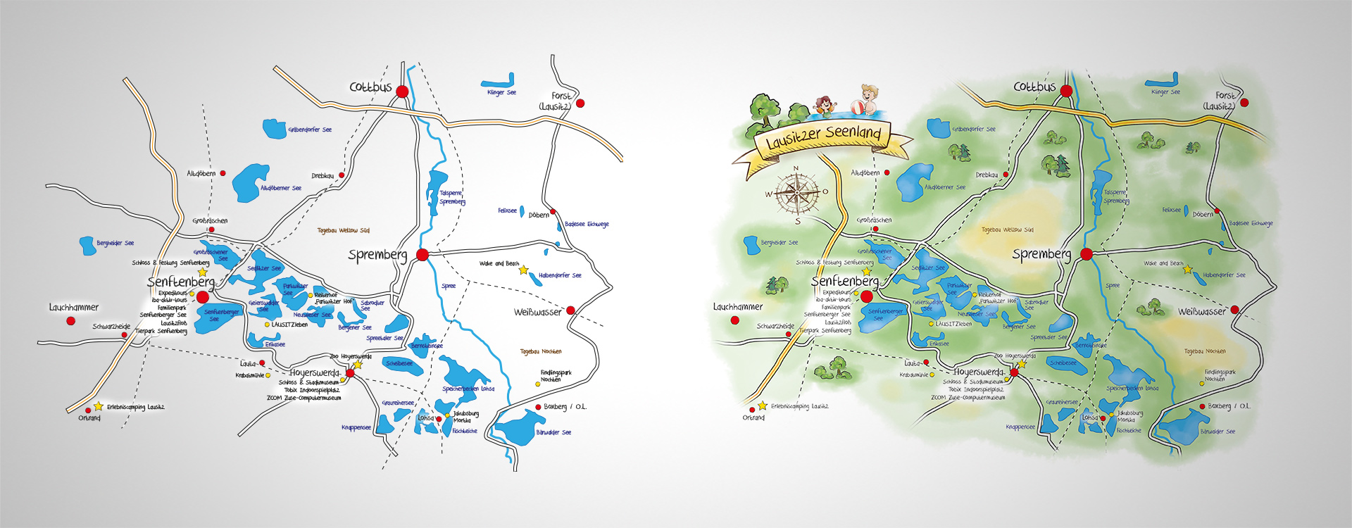 Tourismuskarten Lausitz - hyperworx Medienproduktionen